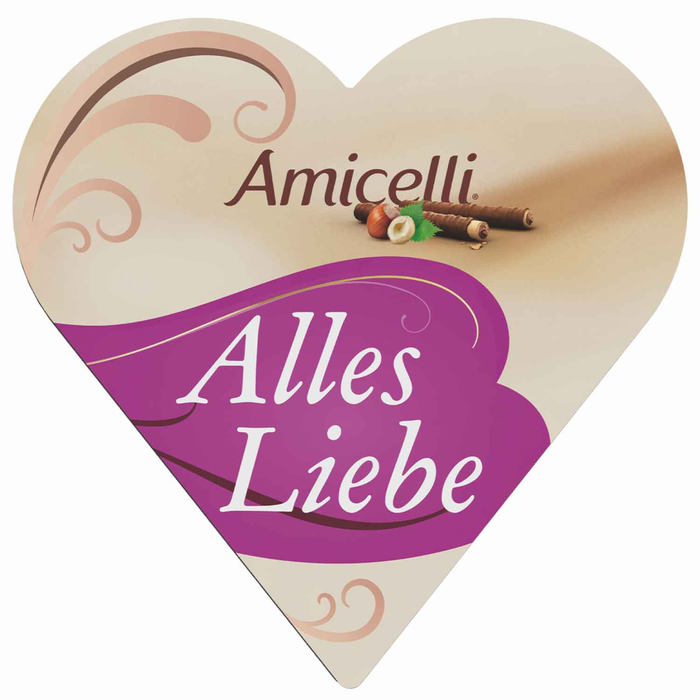 Amicelli Heart with filled wafer rolls 137g / 4.83oz