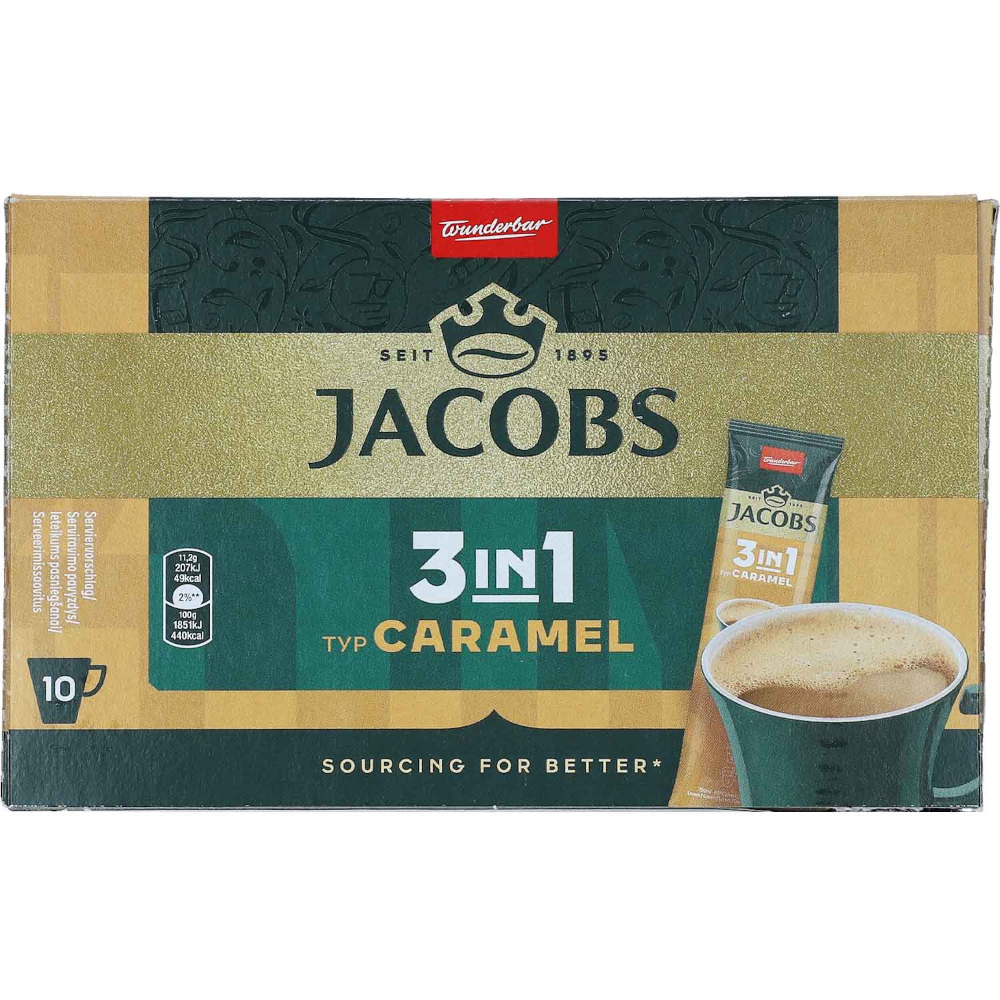 Jacobs 3 in 1 Caramel Instant Kaffee Sticks 112g