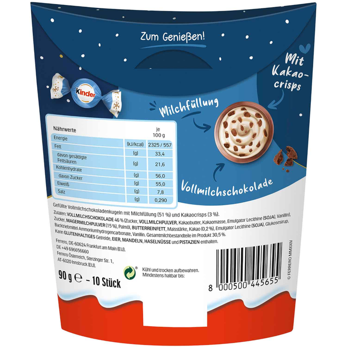 Ferrero Kinder Boules Lait & Morceaux Croquants Sensations 90g / 3.17o