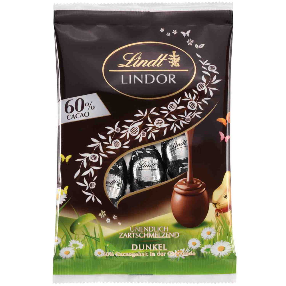 Lindt Lindor 60% Cocoa Chocolate Easter Eggs Dark 90g / 3.19oz