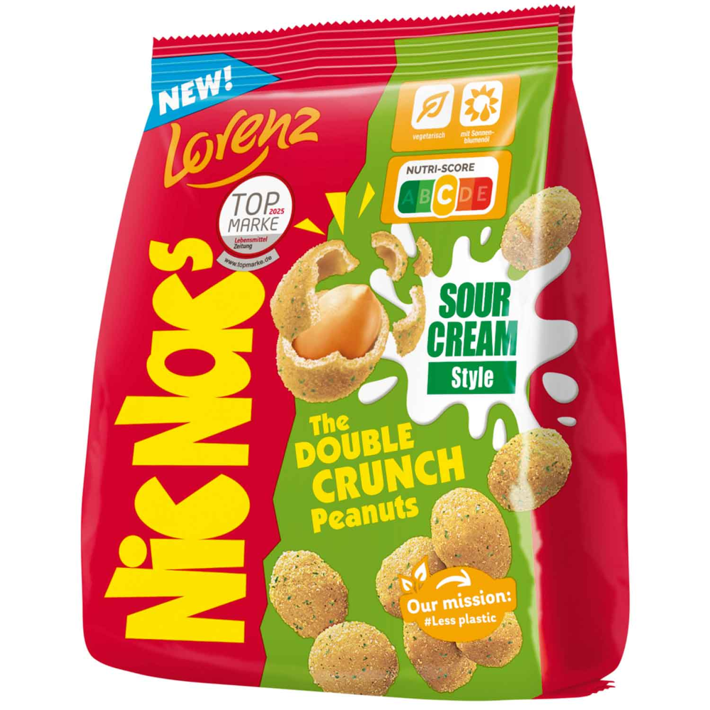 Lorenz Nic Nac's Sour Cream Style Peanuts in a crispy pastry shell 110g