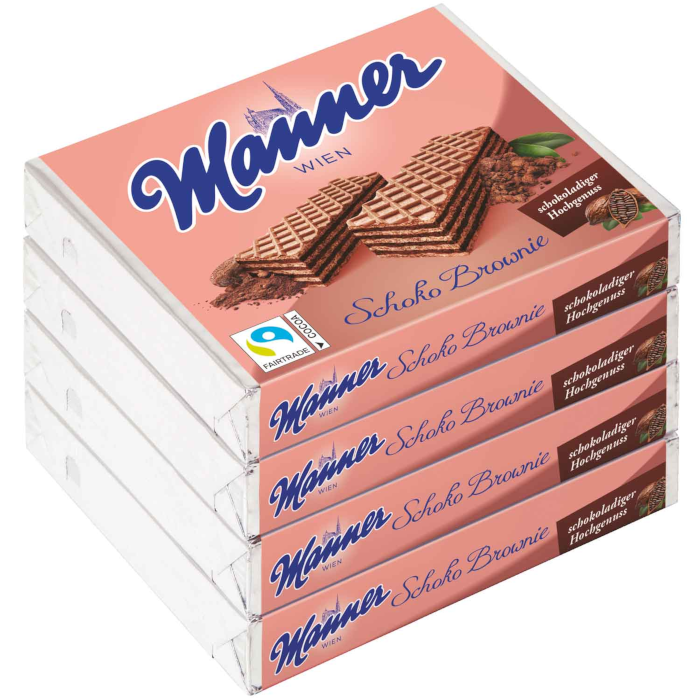 Manner Chocolate Brownie Slices 4x75g / 4x2.64oz