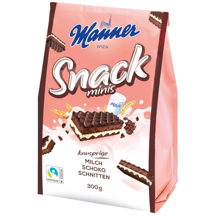 Manner Snack Minis Milk Chocolate Slices 300g / 10.58oz