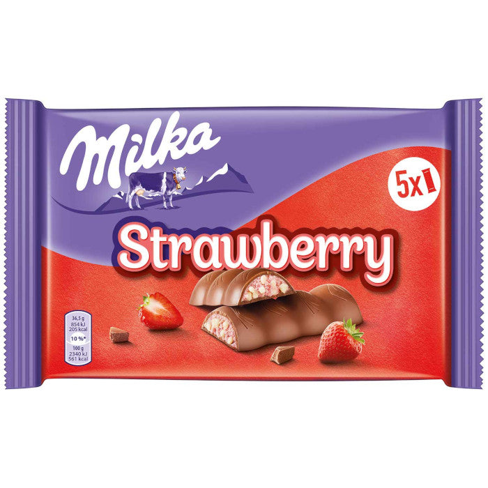 Milka Strawberry chocolate bar 5 pieces 182,5g / 6.43 oz