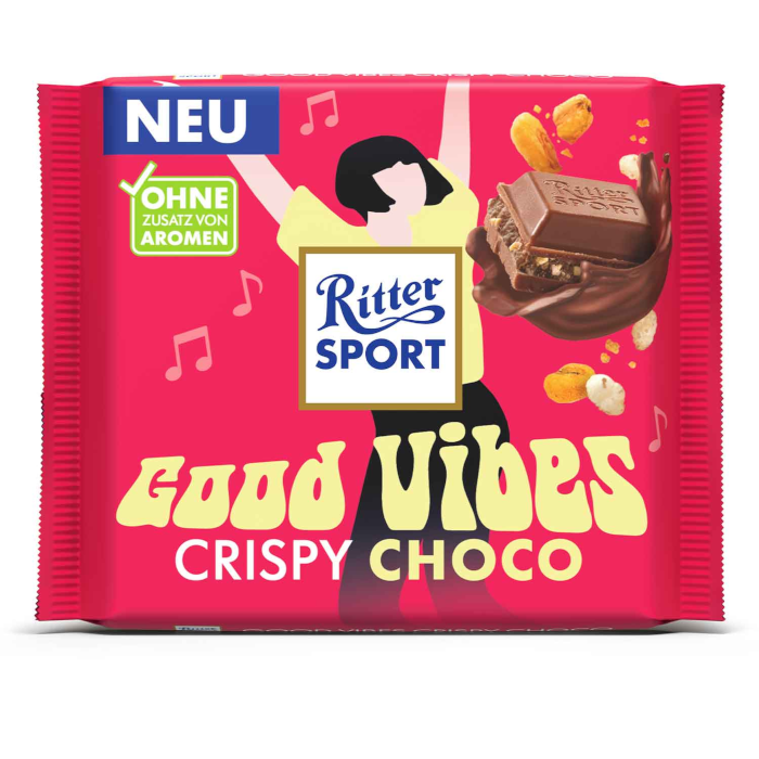 Ritter Sport Schokolade Good Vibes Crispy Choco 100g / 3.52oz
