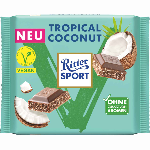 Vegan Ritter Sport Chocolate Tropical Coconut 100g