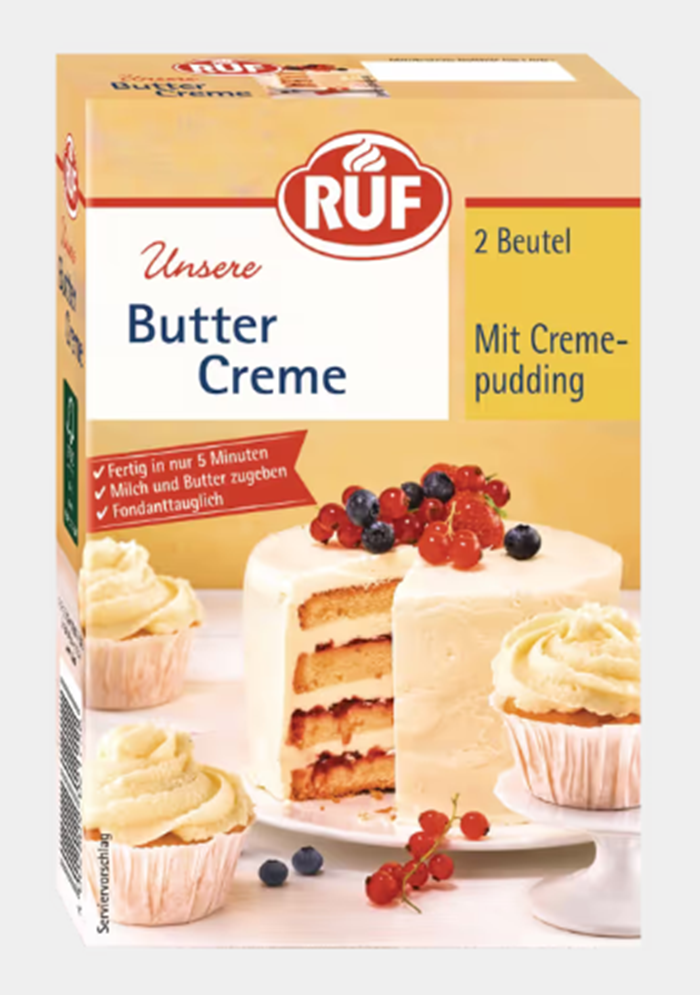 RUF Butter Cream with Cream Pudding Pack of 2 x 70g = 140g / 4.93oz