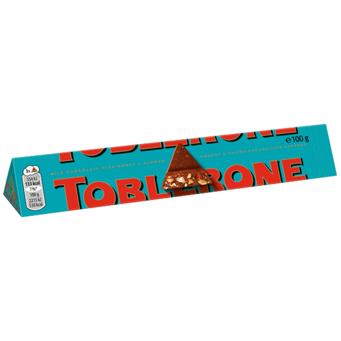 Toblerone Crunchy Almonds Milk Chocolate 100g / 3.53 oz