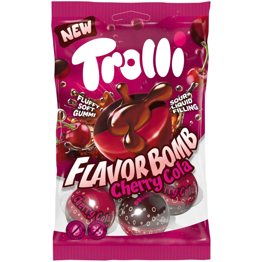 Trolli Fruit Gum Flavor Bomb Cherry Cola 4 pieces 75g