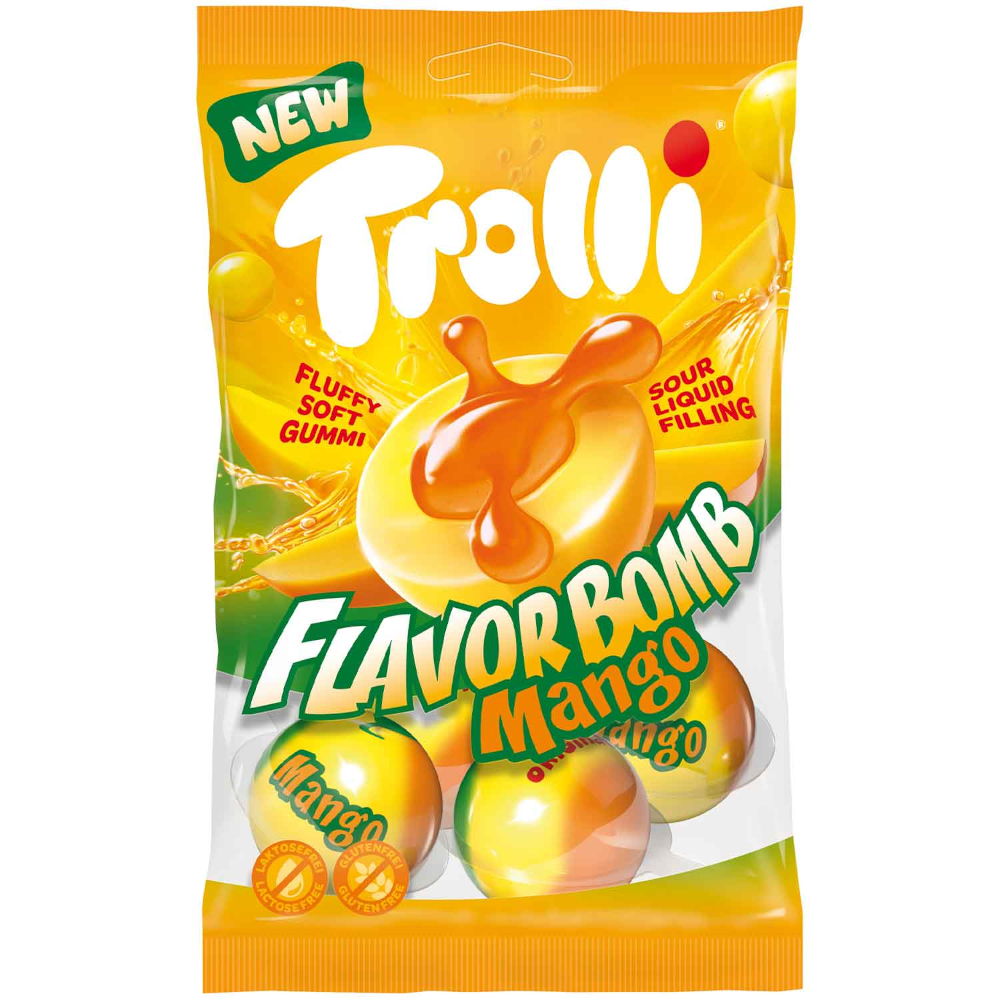 Trolli Fruit Gum Flavor Bomb Mango 4 pieces 75g