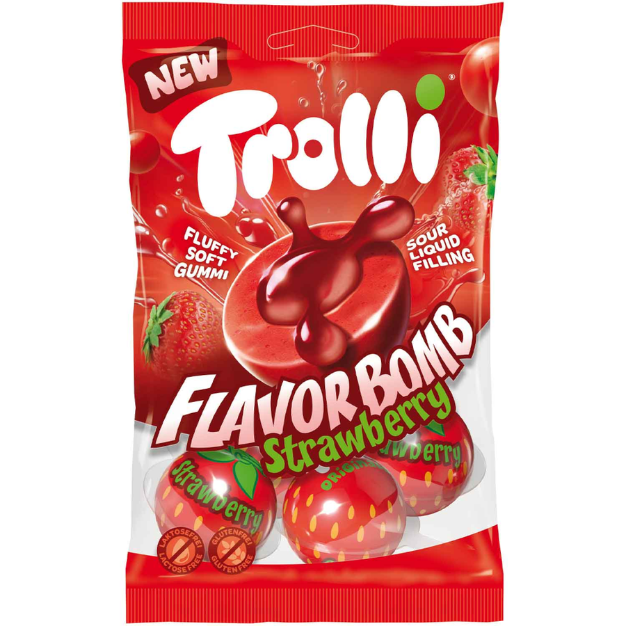 Trolli Fruit Gum Flavor Bomb Strawberry 4 pieces 75g