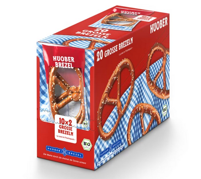 Huober 10 x 2 large organic salt pretzels 400g / 14.1oz – Brands of Germany