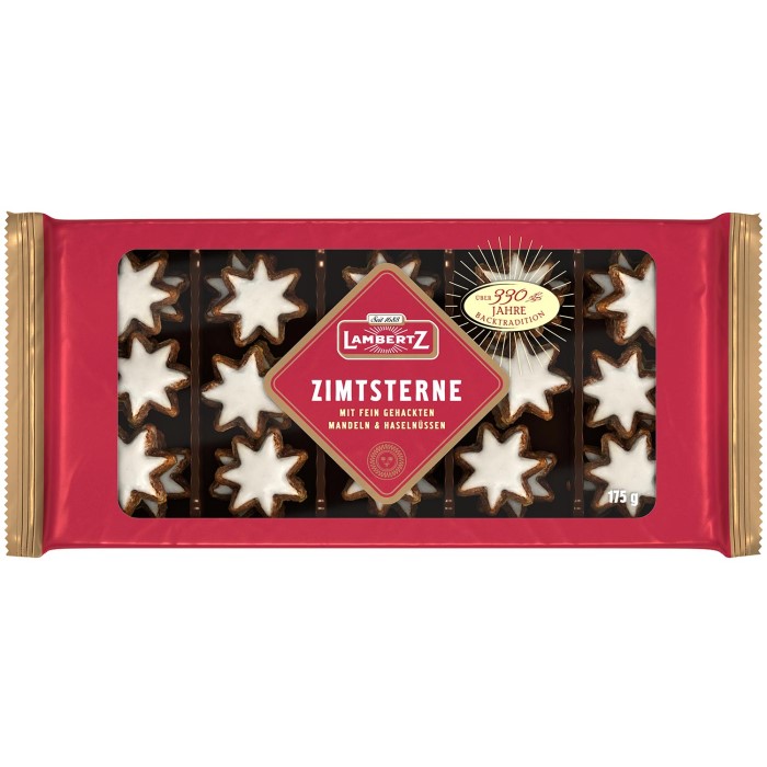 Lambertz cinnamon stars hazelnut almond cookie with cinnamon 175g