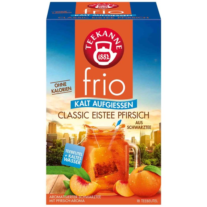 Teapot frio classic iced tea peach tea to pour cold 18 tea bags