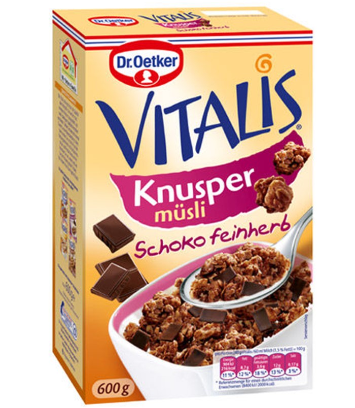 Dr. Oetker Vitalis Crunchy Muesli Dark Chocolate 600g – Brands of Germany