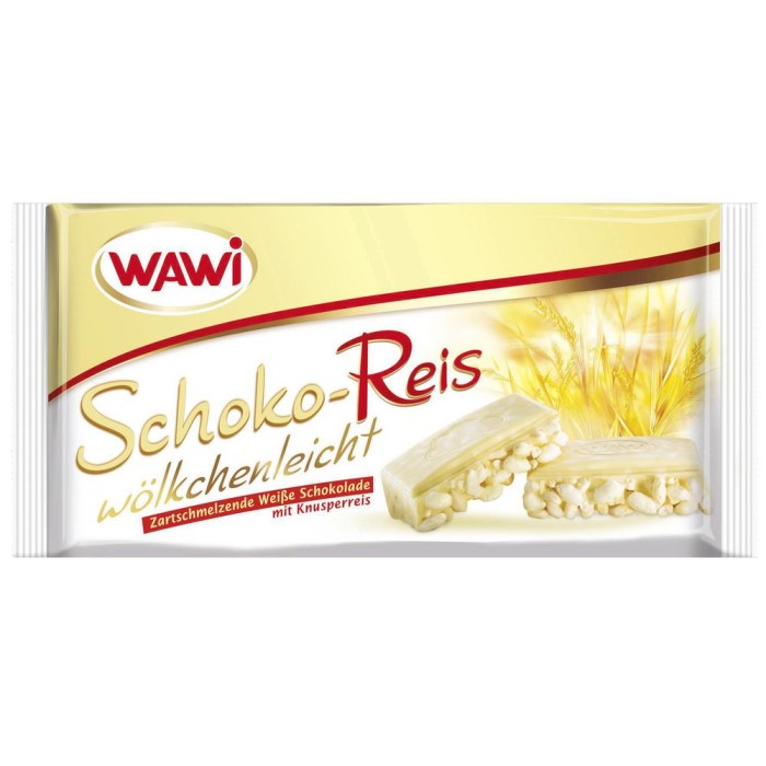 Wawi Chocolate Rice Light as a Cloud White Puffed Rice Chocolate 200g